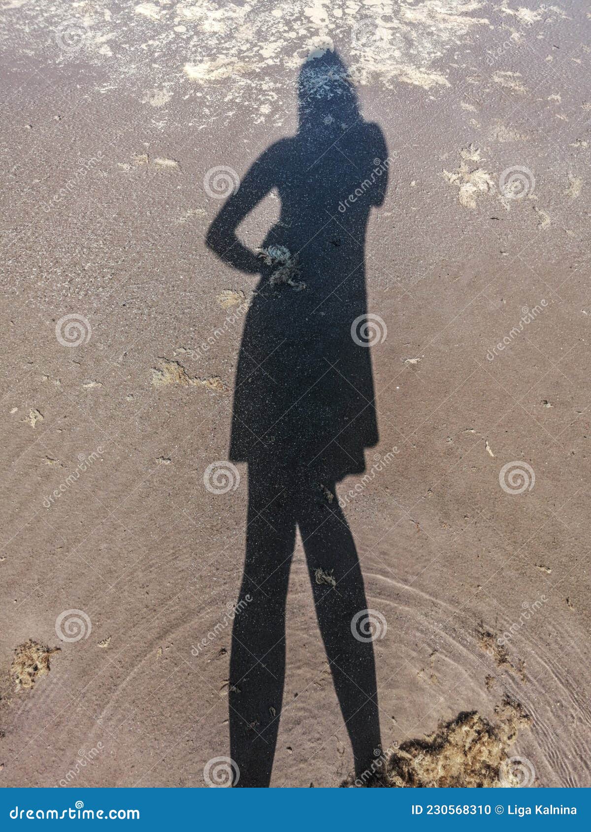 Female shadow at beach stock photo. Image of wall, black - 230568310