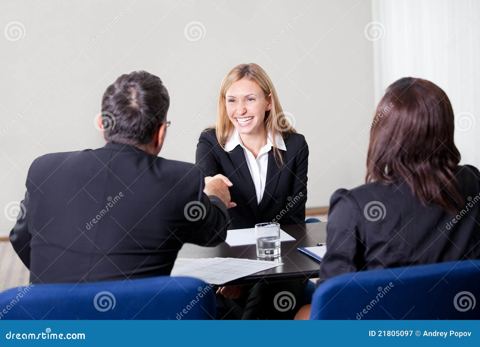 Female Shaking Hands at the Job Interview Stock Image - Image of career ...