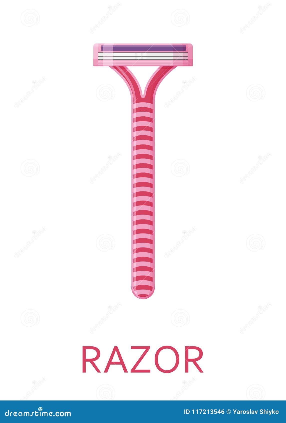 Female Shaving Razor Isolated on White Background Stock Vector ...