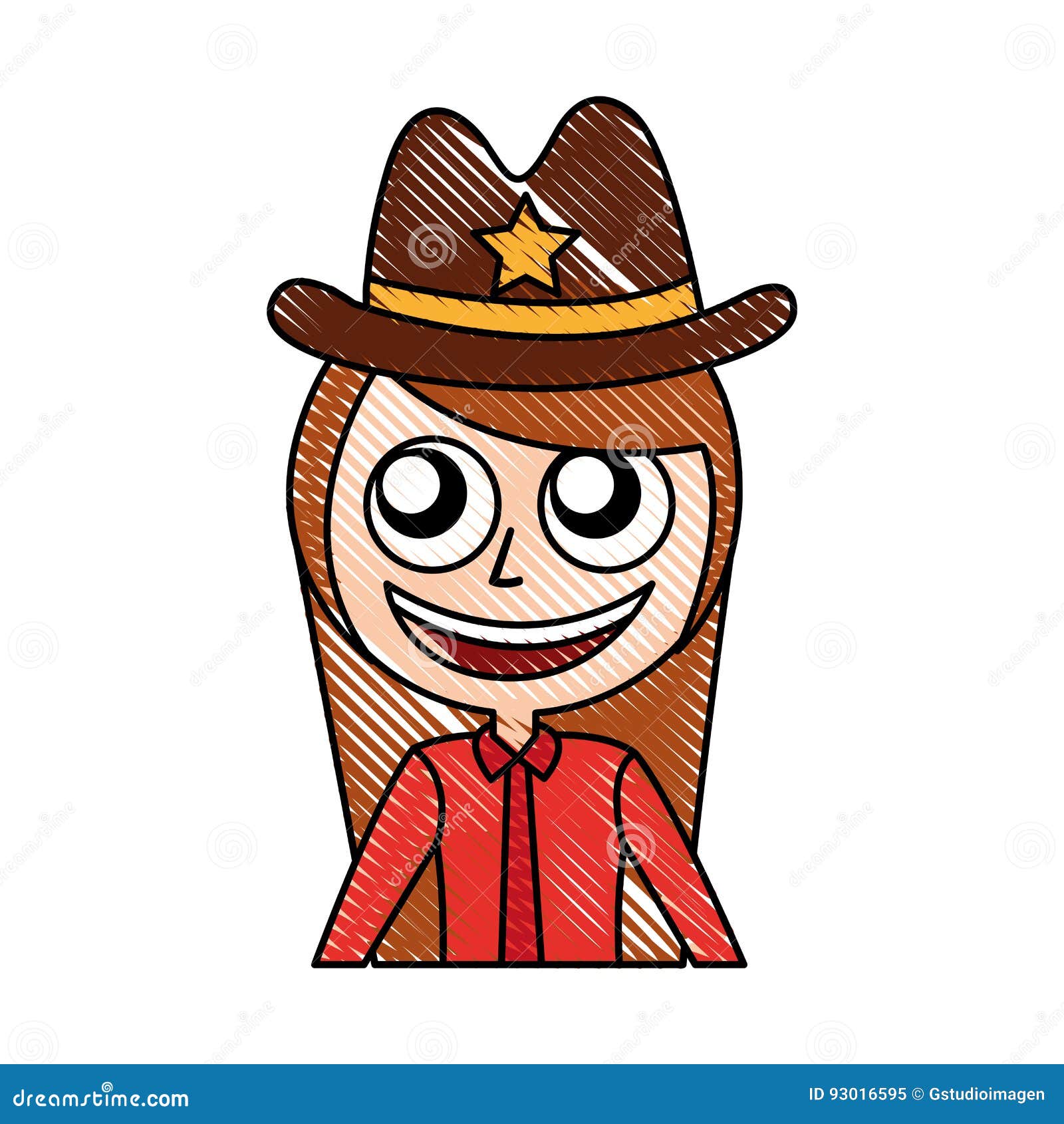 Female Sheriff Avatar Character Stock Vector - Illustration of country ...
