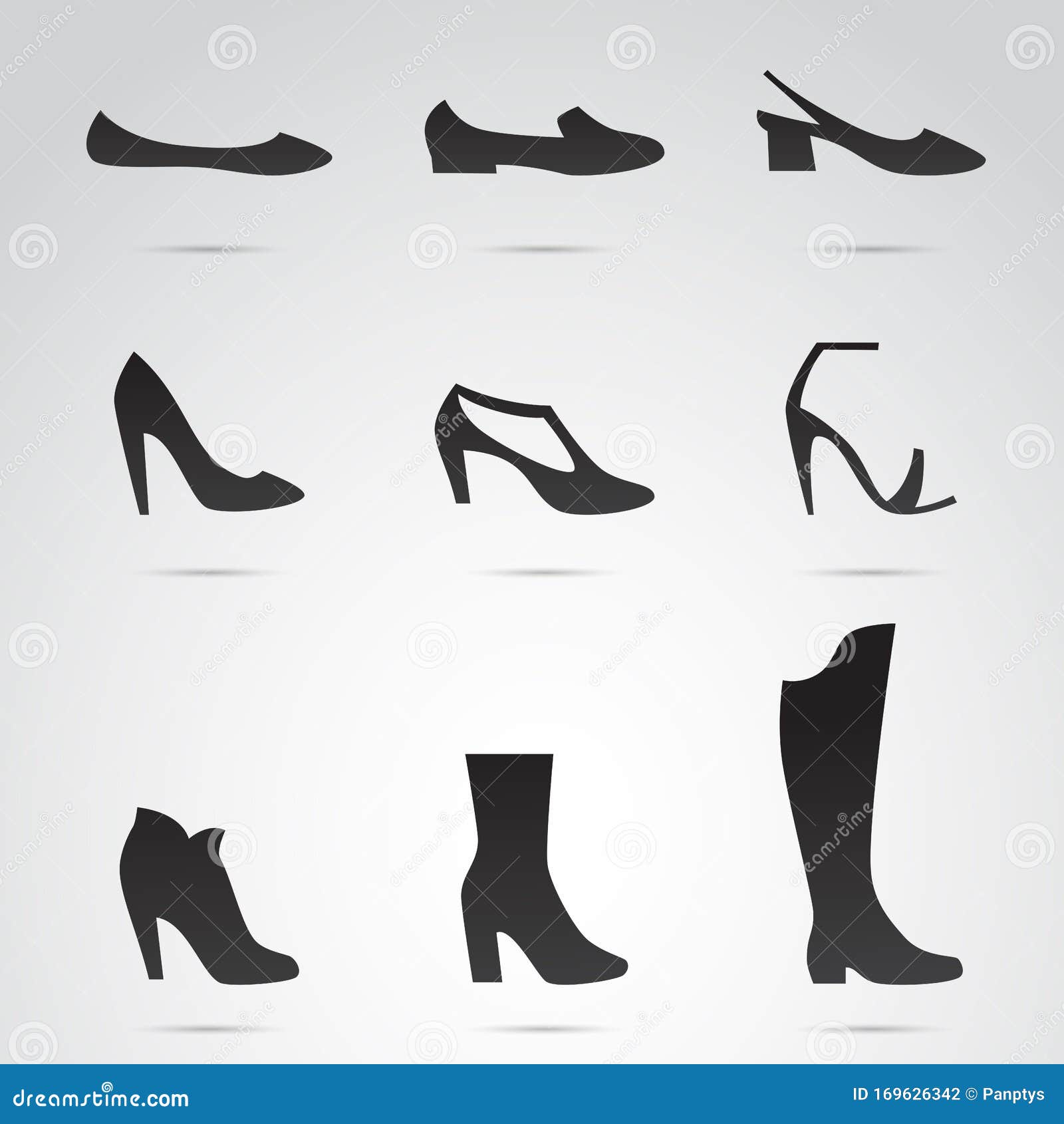 Female Shoe Vector Icon on White. Stock Vector - Illustration of lady ...