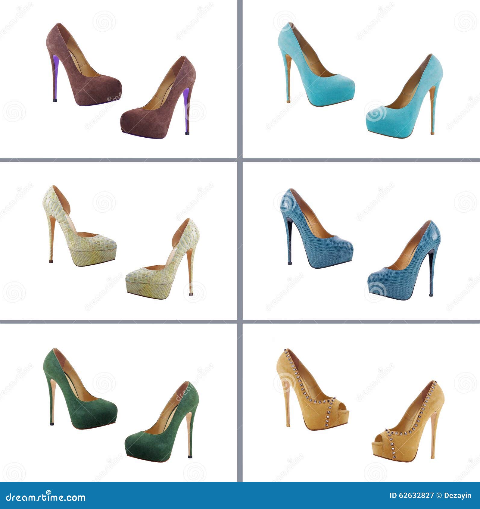 Female Shoes Collection on White Background Stock Image - Image of ...