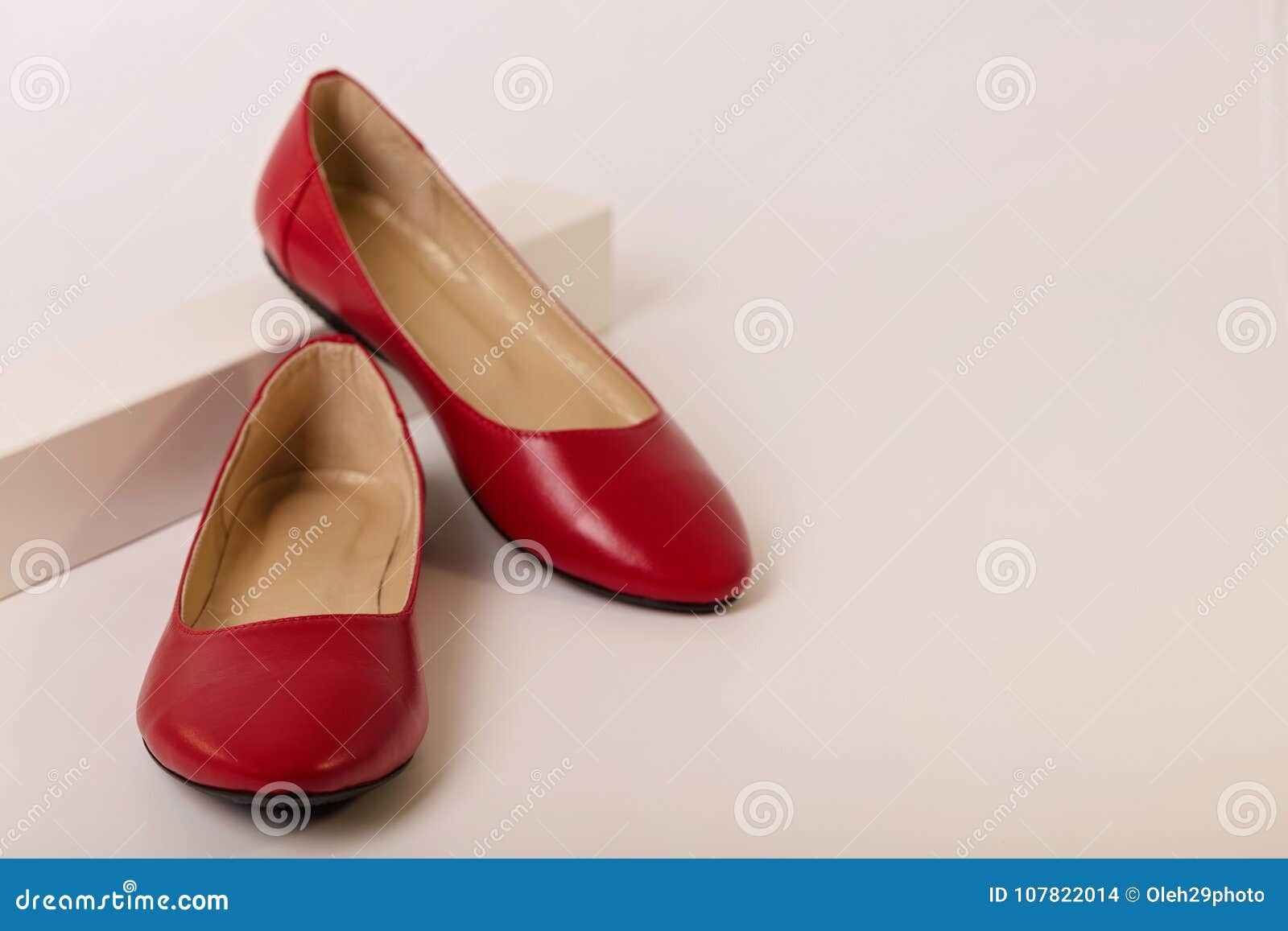 Female Shoes of Red Color on a White Background. Stock Photo - Image of ...