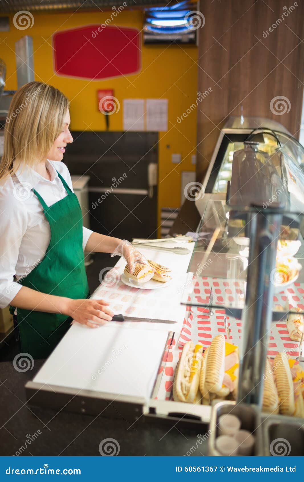 Female Shop Owner at Display Cabinet Stock Image - Image of cabinet ...