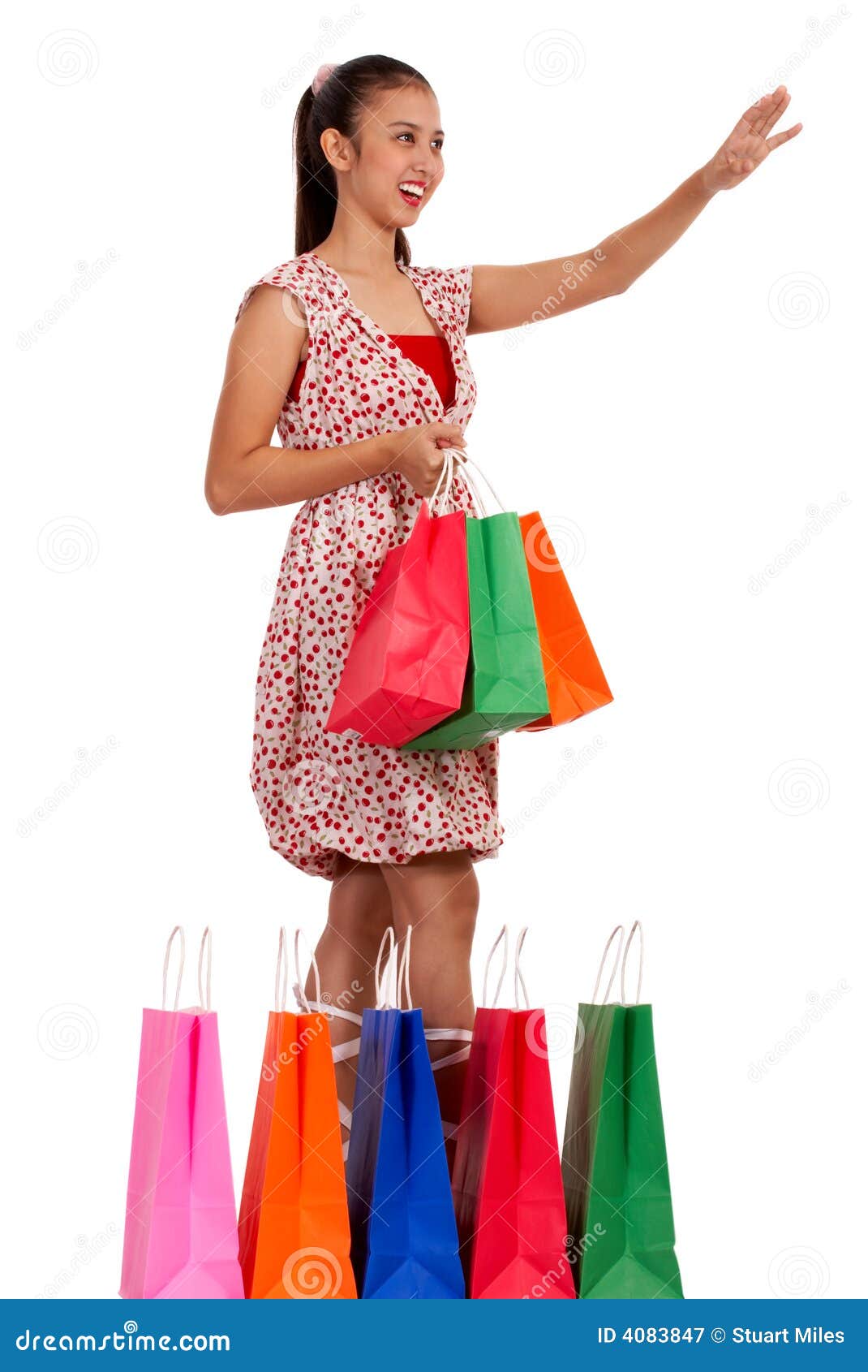 Female shopper stock image. Image of hailing, shopping - 4083847