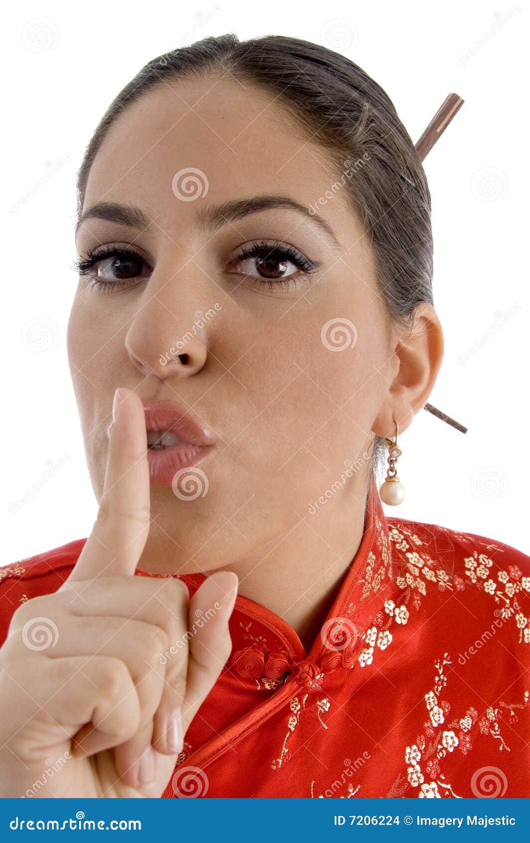 Female Showing Keep Shushing Sign Stock Photo - Image of glamorous ...
