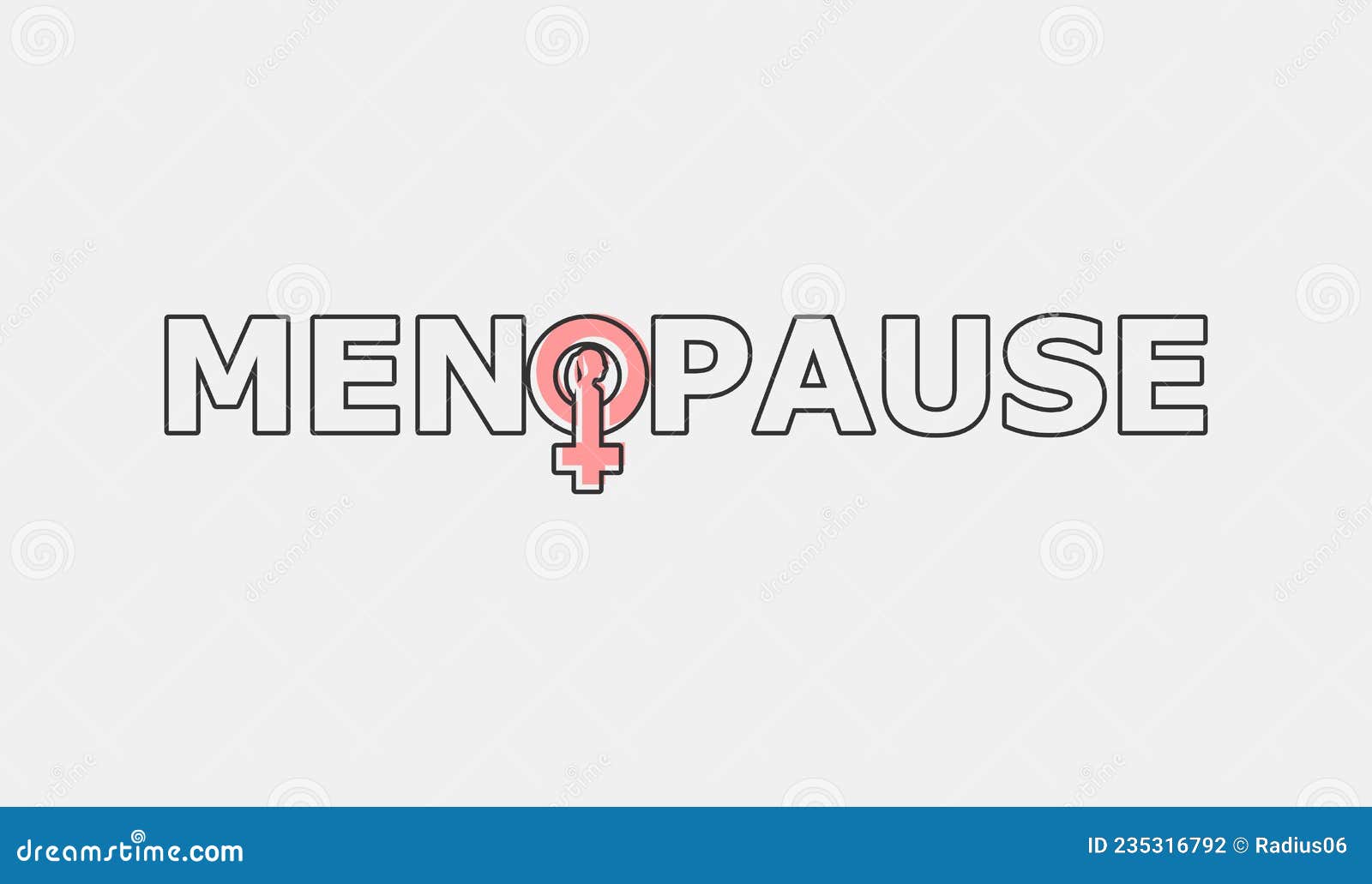 Female Sign Icon In Menopause Outline Word Stock Vector Illustration