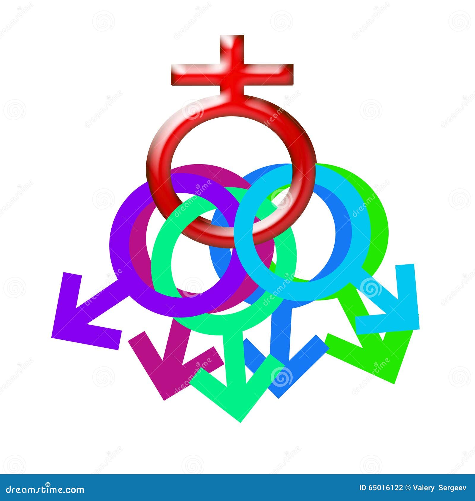Female Sign Linked with Few Male Signs Stock Illustration ...