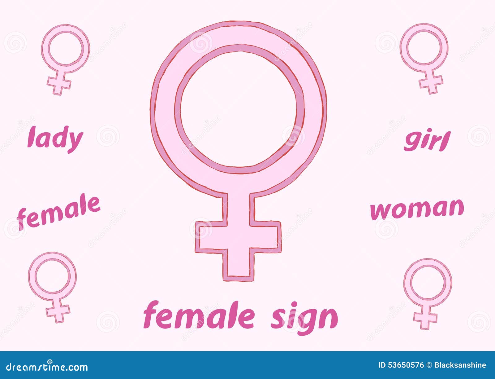 Female sign stock vector. Illustration of sign, stylized - 53650576