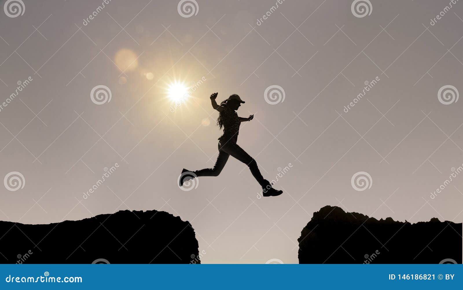 Female Silhouette Jumping Over Canyon Stock Image - Image of mountains ... Female Silhouette Jumping Over Canyon Stock Image - Image of mountains ...