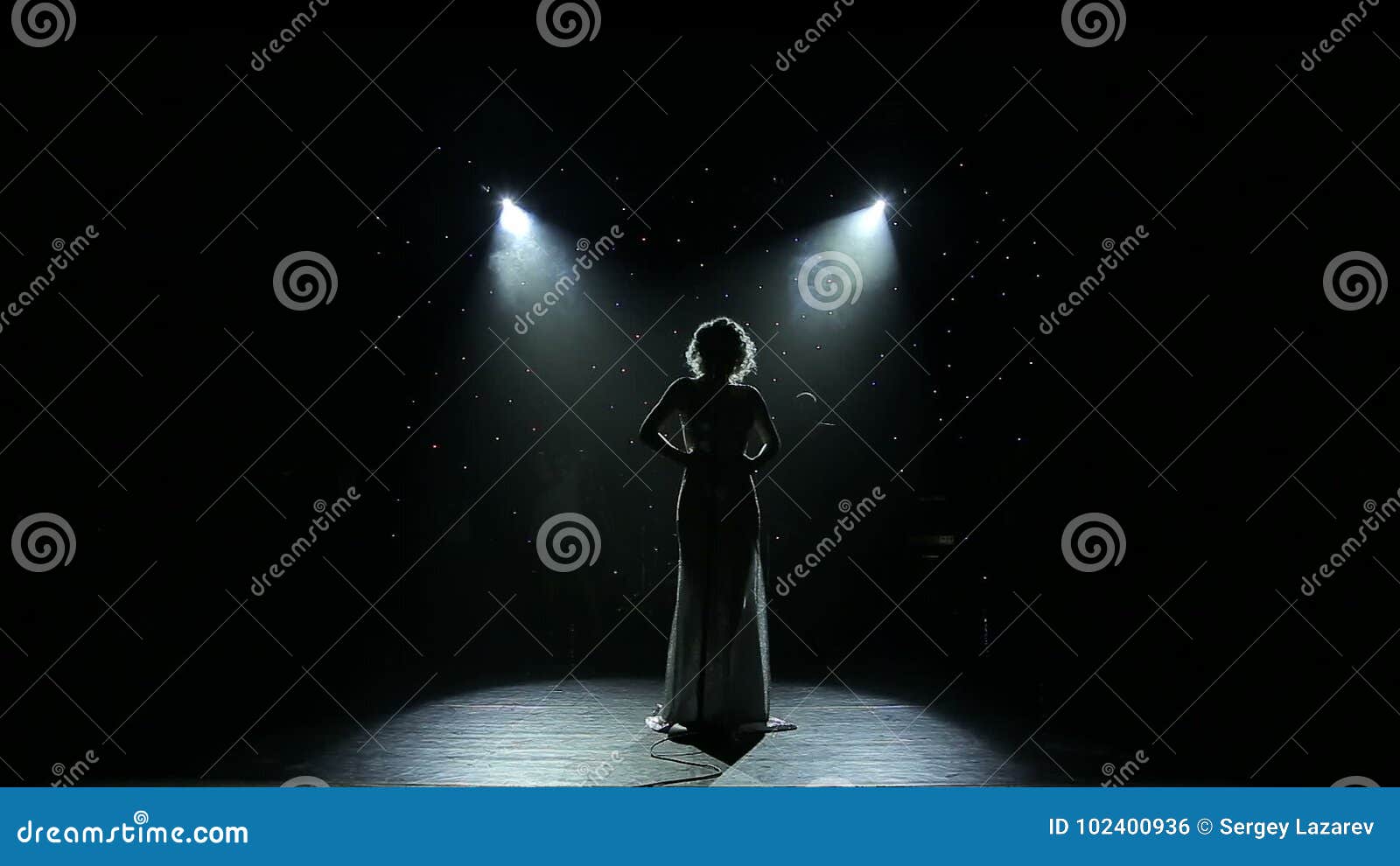 Female Singer Backlit on Smoky Stage Stock Footage - Video of blond ...
