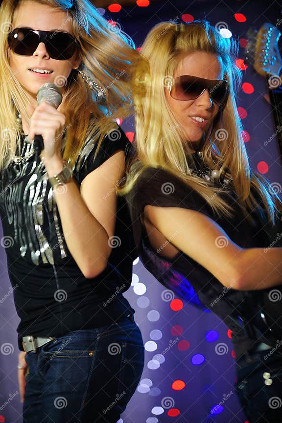 Female Singer and Guitar Player Stock Image - Image of rock, active ...