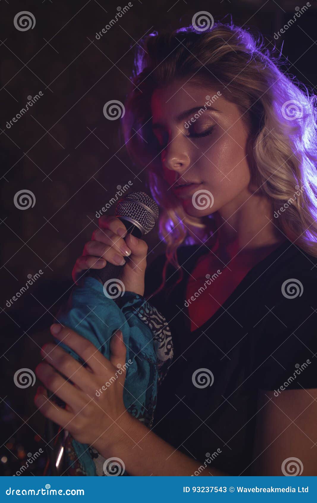 Female Singer Singing in Nightclub Stock Image - Image of fashionable ...