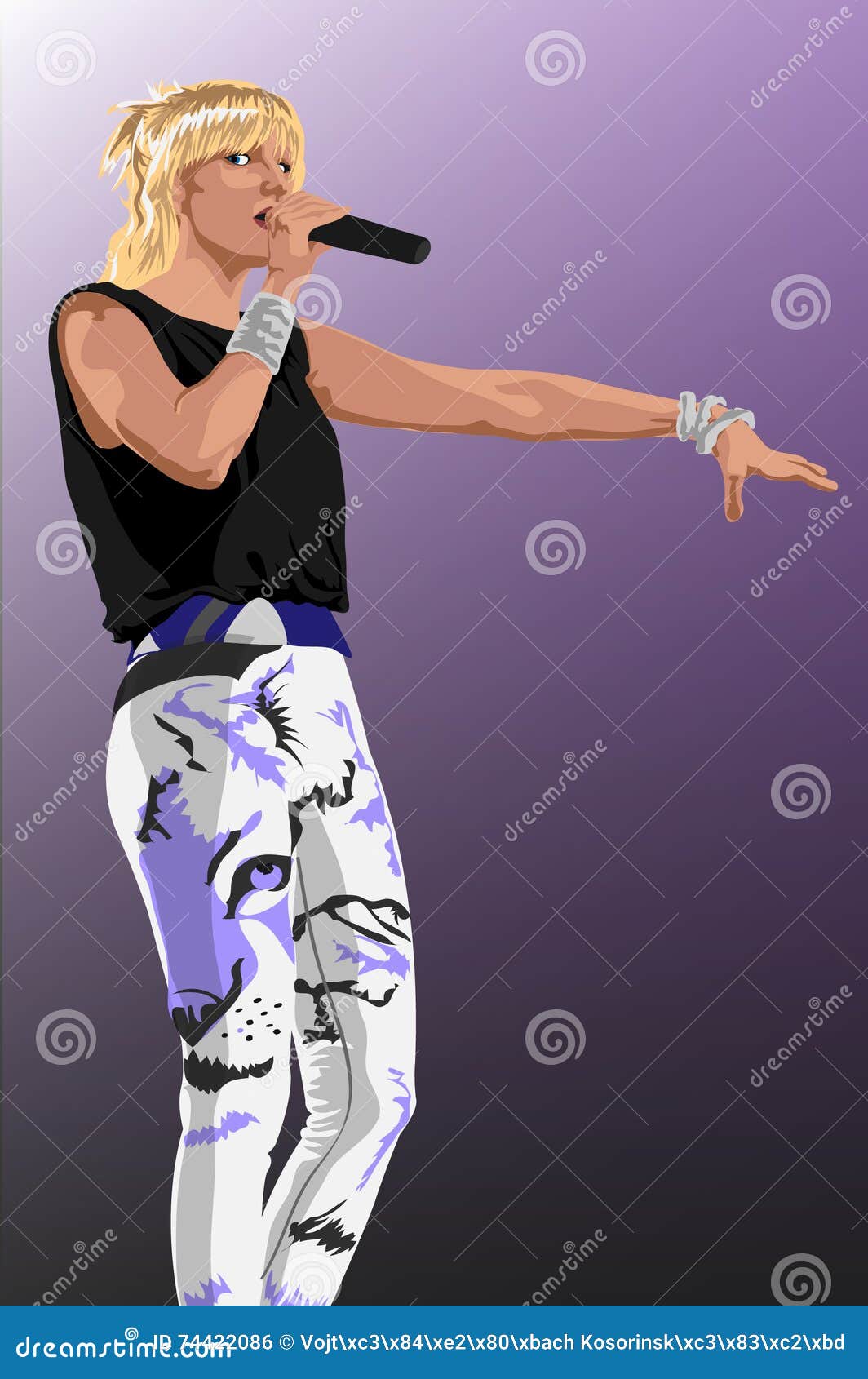 Female singer stock illustration. Illustration of rock - 74422086