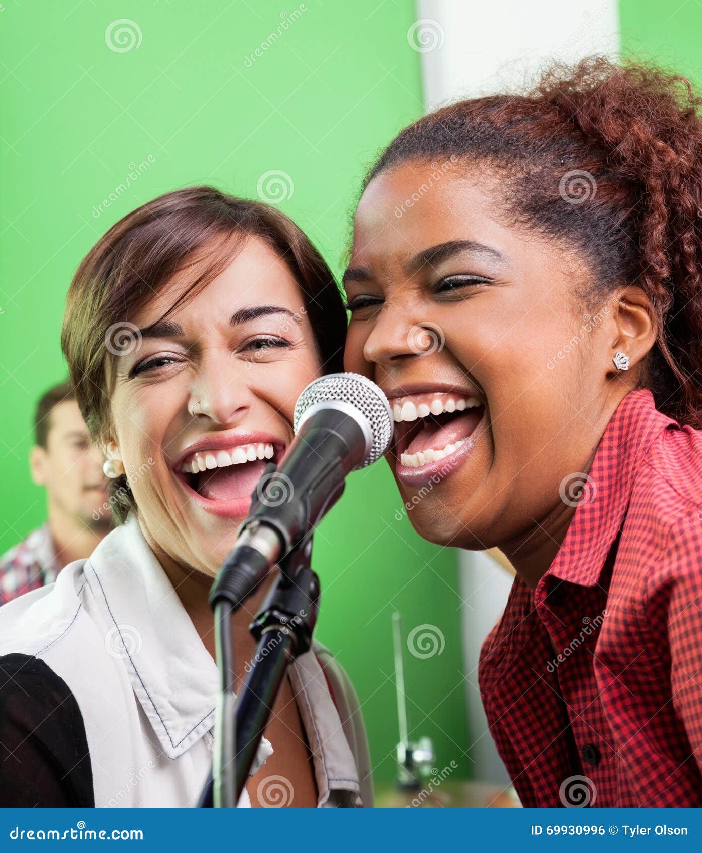 Female Singers Performing in Recording Studio Stock Photo - Image of ...