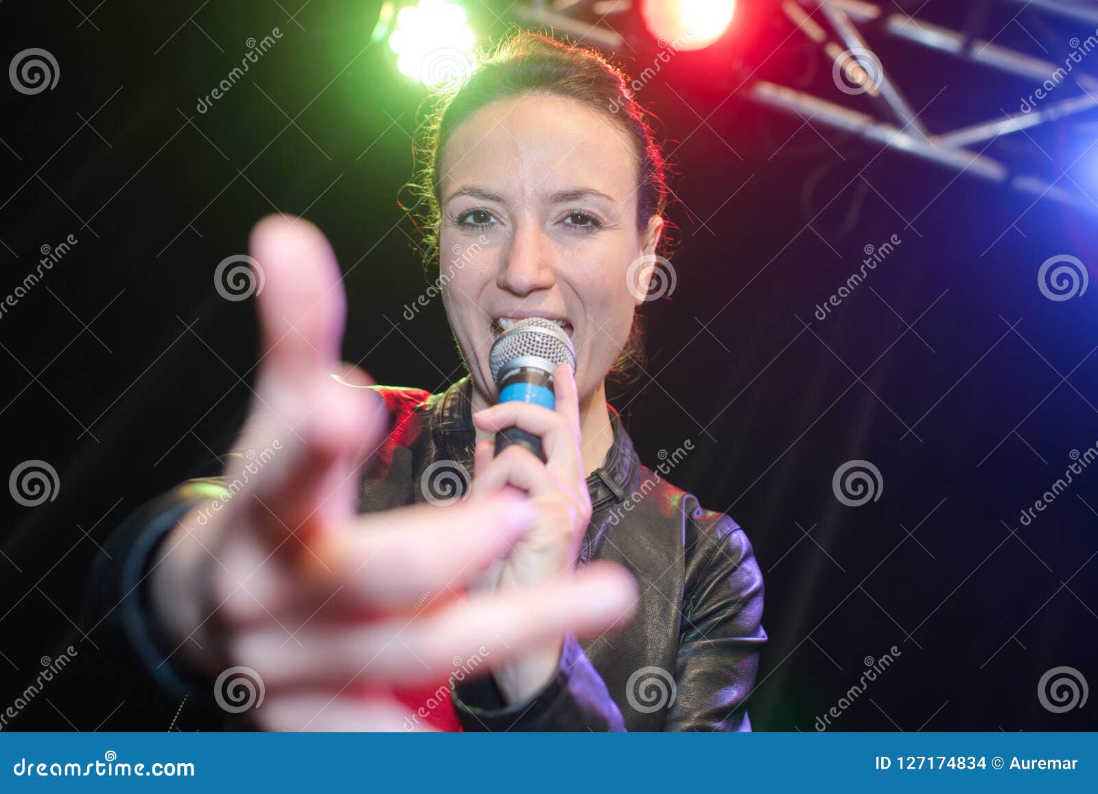 Female singing a song stock photo. Image of beauty, person - 127174834