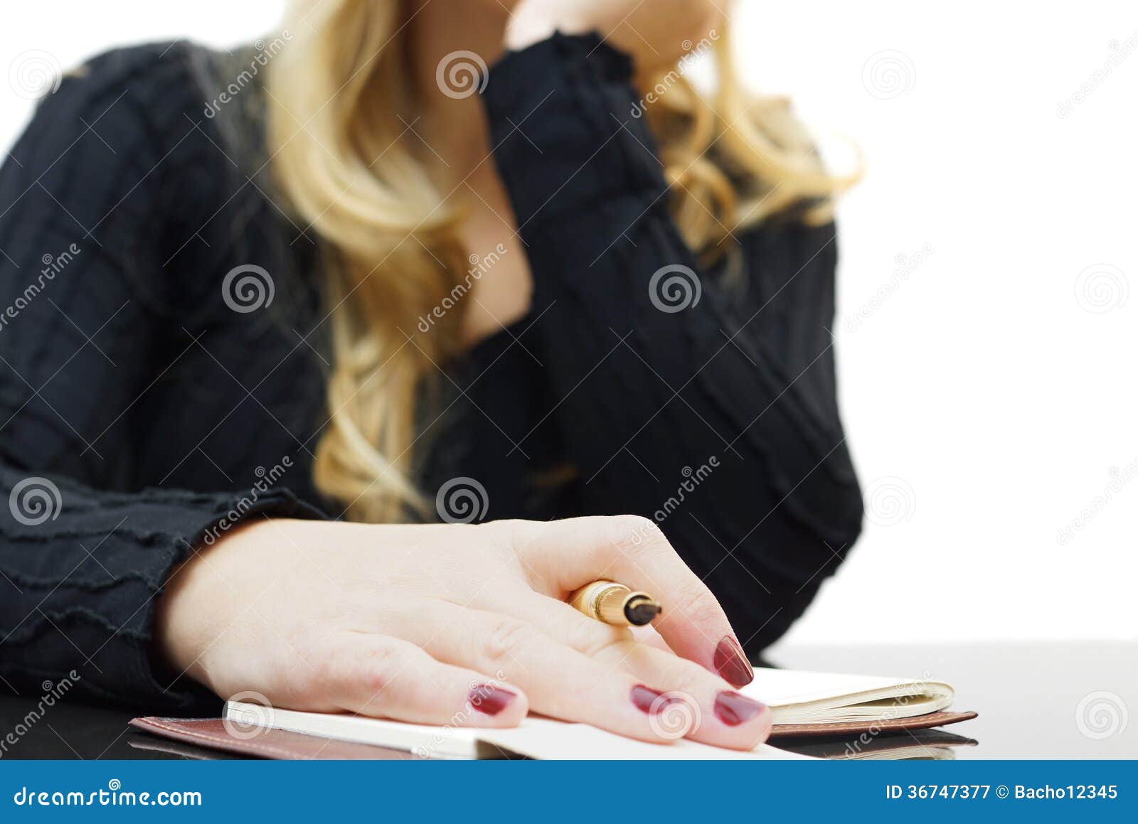 Female Sitting on a Boring Lecture Stock Image - Image of studying ...