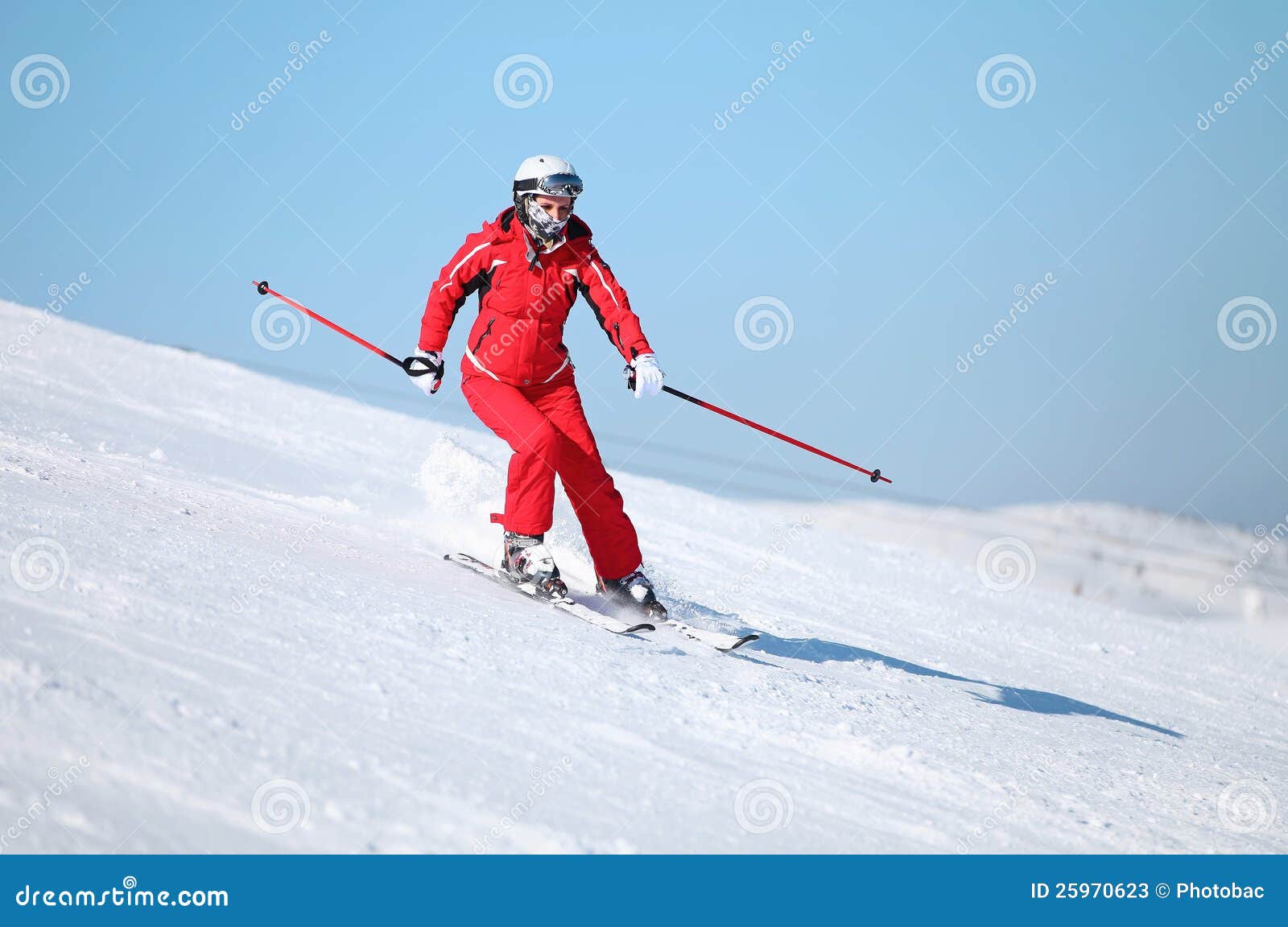 Female skier stock image. Image of bright, people, skiing - 25970623