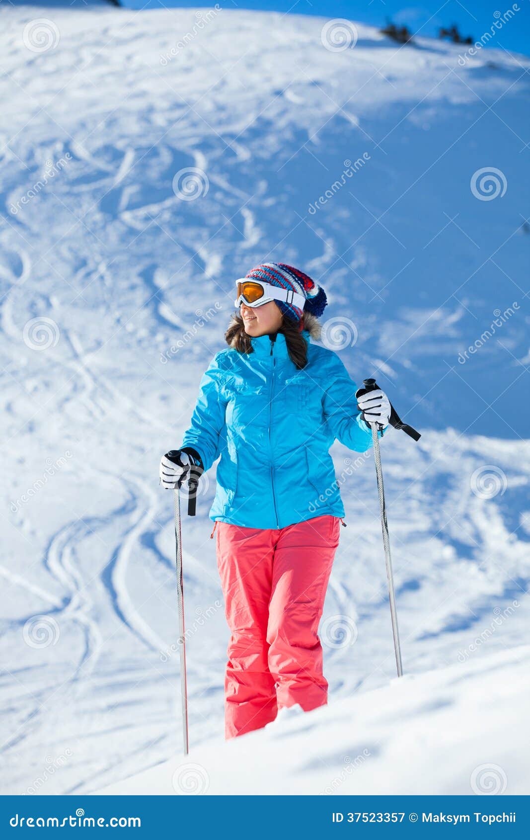 Female skier stock image. Image of girl, adult, alps - 37523357