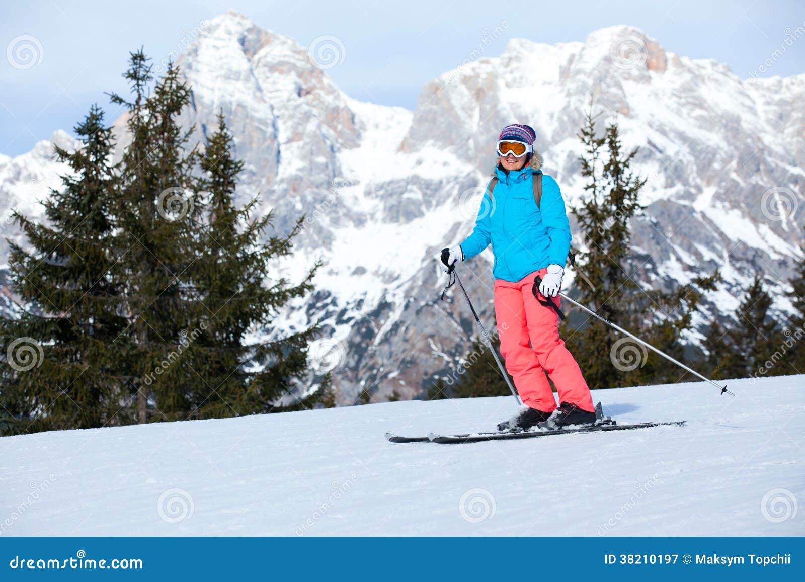 Female skier stock image. Image of equipment, energy - 38210197