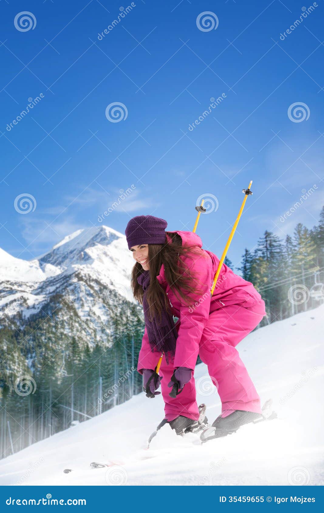 Female skier stock image. Image of caucasian, outside - 35459655