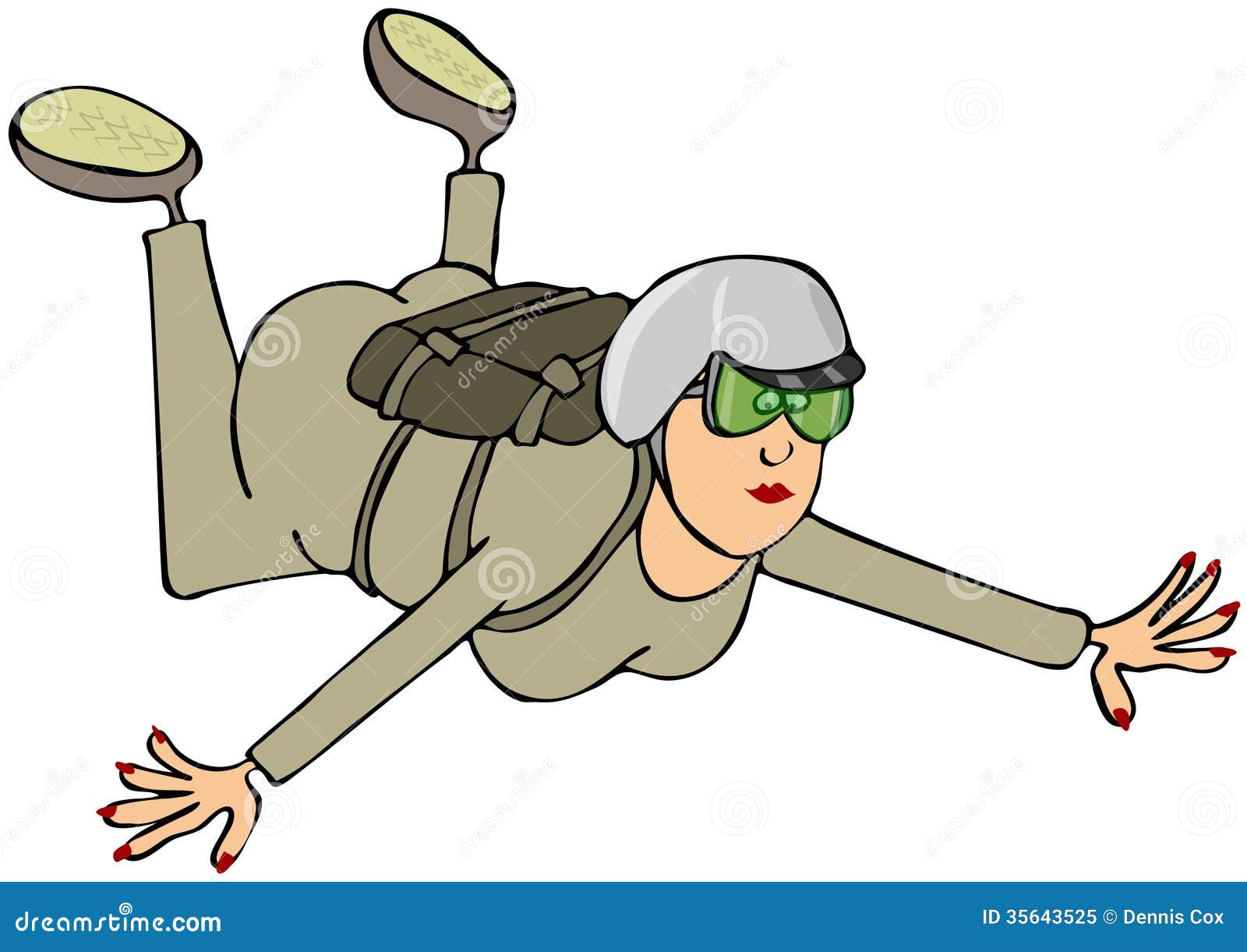 Female skydiver stock illustration. Illustration of female - 35643525