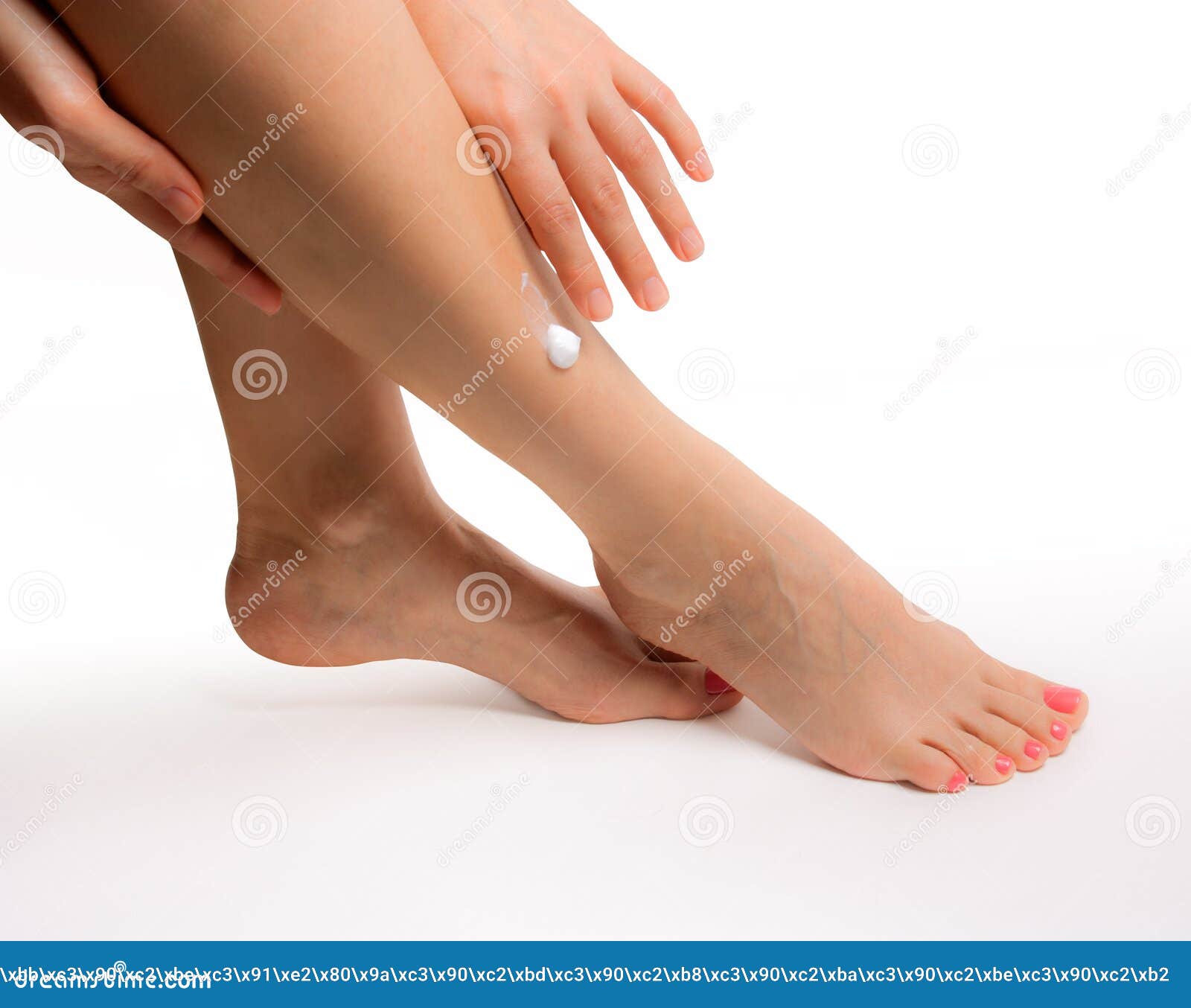 Female Slender Beautiful Legs Isolated On White Background Stock ...