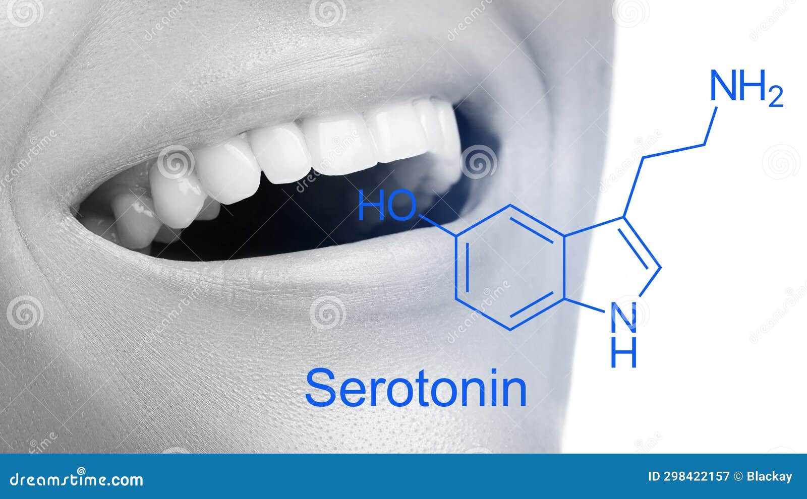 Female Smile and Serotonin Hormone Formula Stock Illustration ...