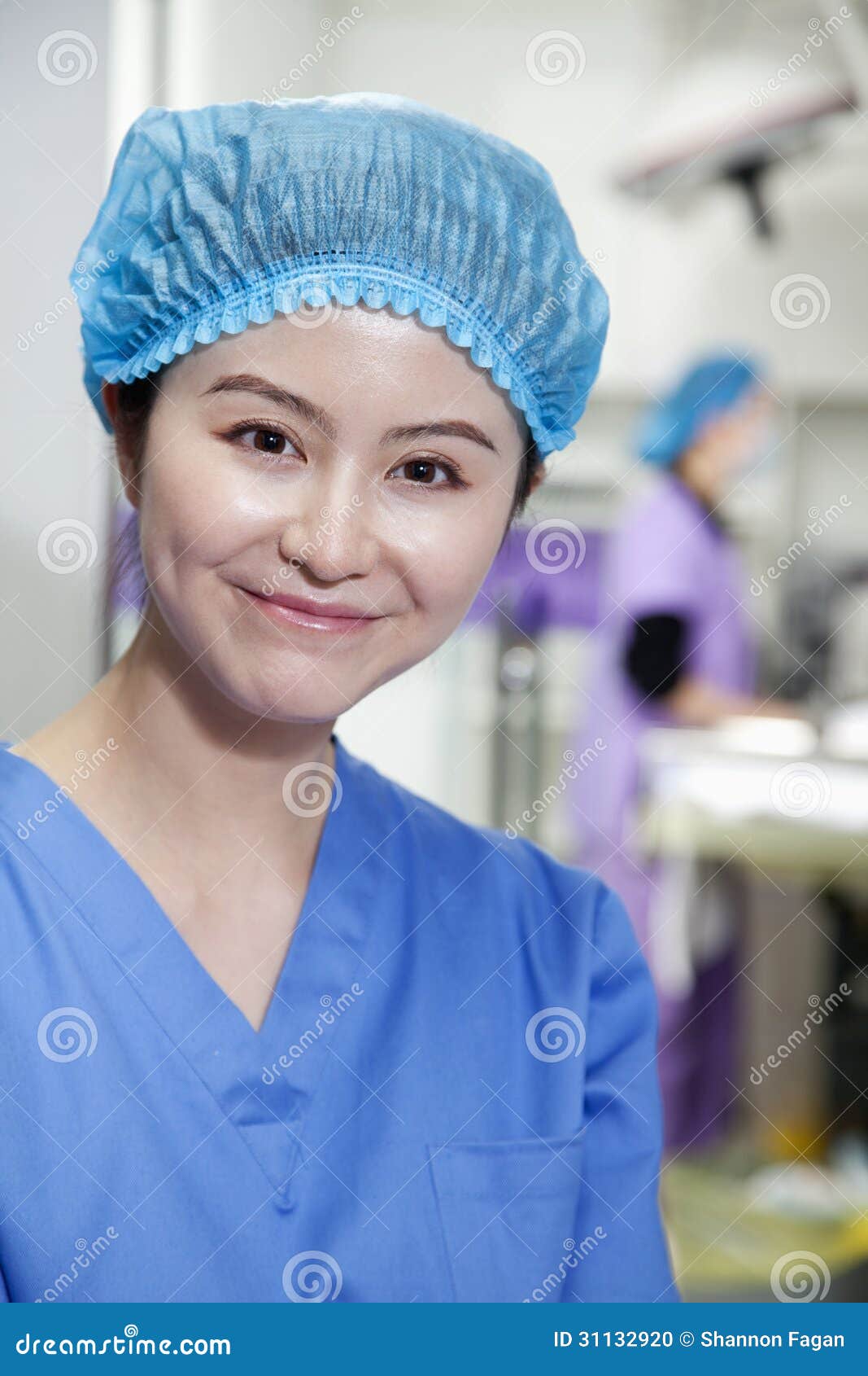 Female Smiling Veterinarian, Portrait Stock Photo - Image of gown ...