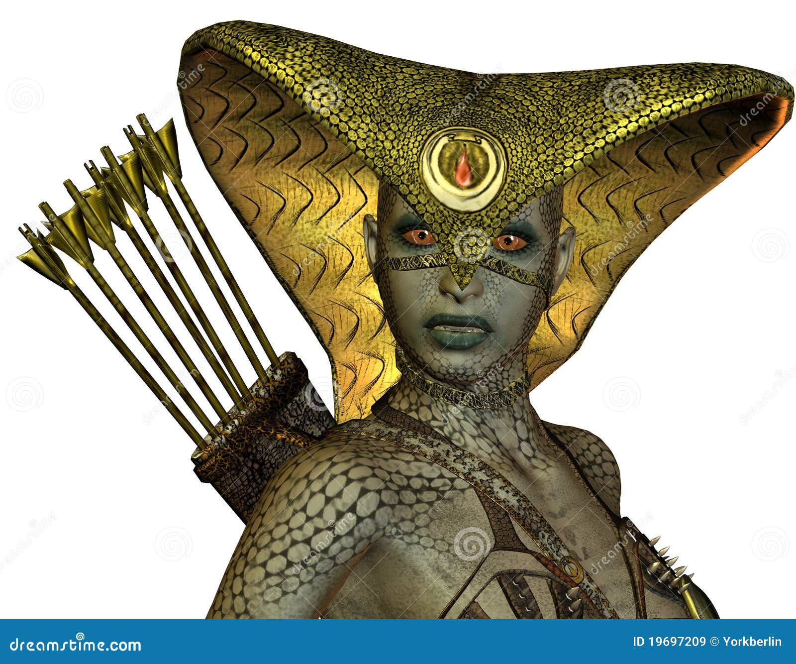 Female Snake Creature with Arrows Stock Illustration - Illustration of ...