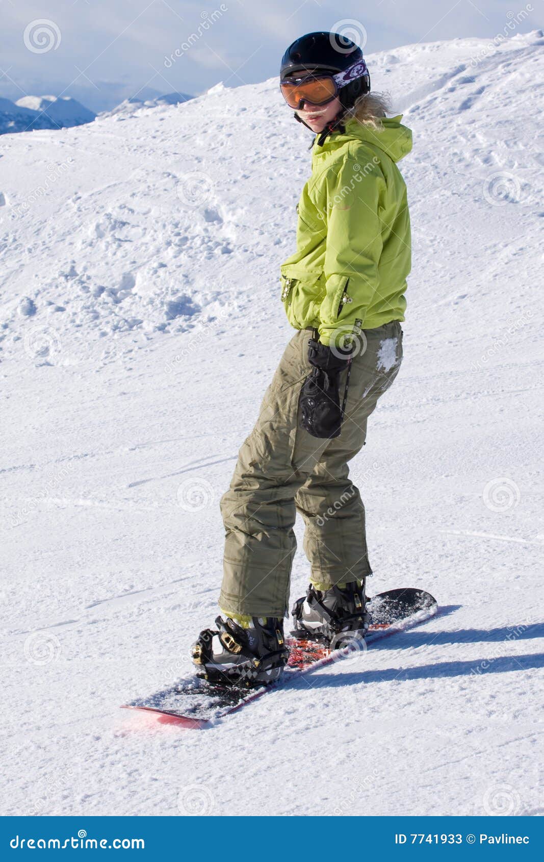 A female snowboarder stock image. Image of beauty, cold - 7741933