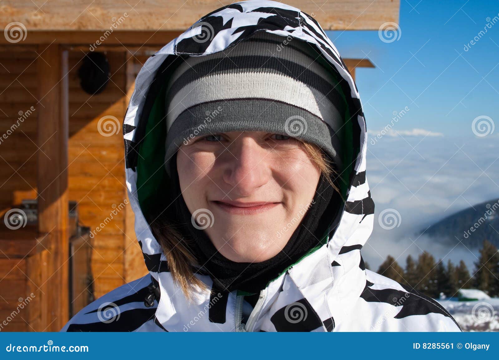 Female snowboarder s face stock image. Image of relaxation - 8285561