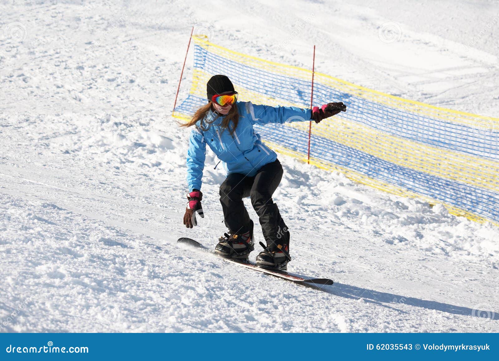 Female Snowboarder on a Snow Stock Image - Image of skier, gloves: 62035543