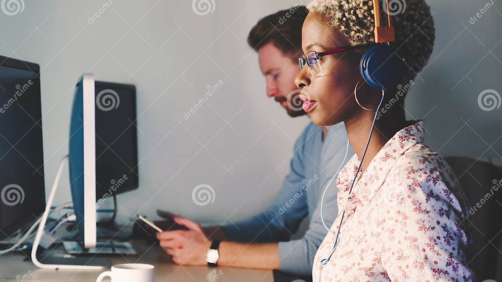 Female Software Developer Working for it Company Stock Photo - Image of ...
