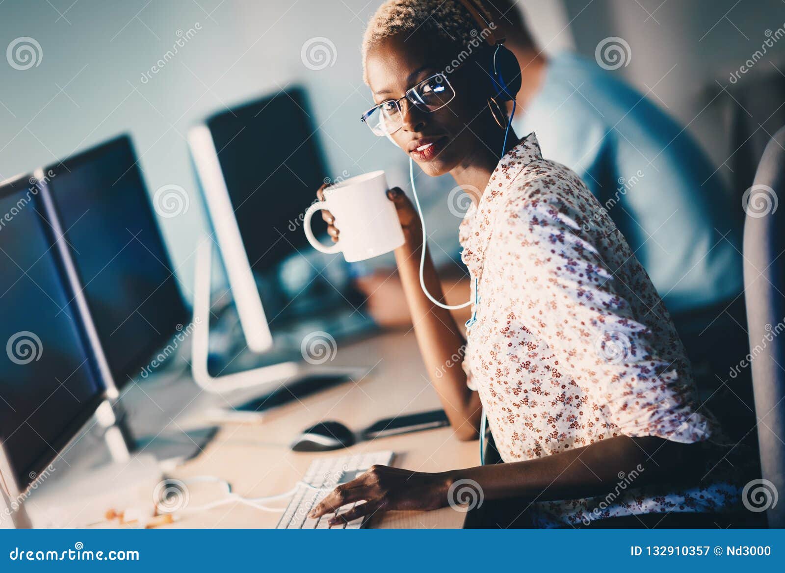 Female Software Developer Working for it Company Stock Image - Image of ...
