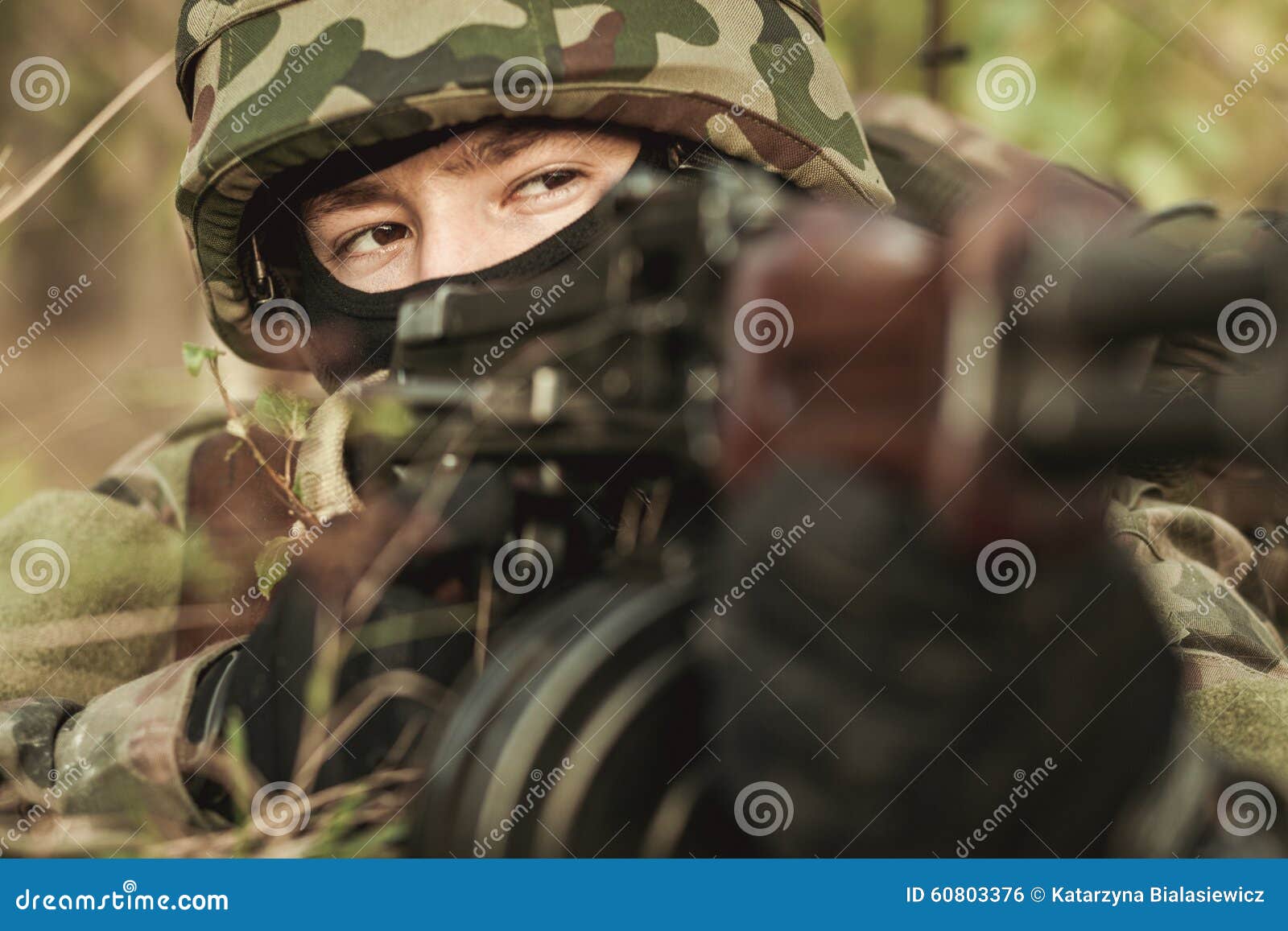 Female Soldier in the Battlefield Stock Photo - Image of woman, close ...