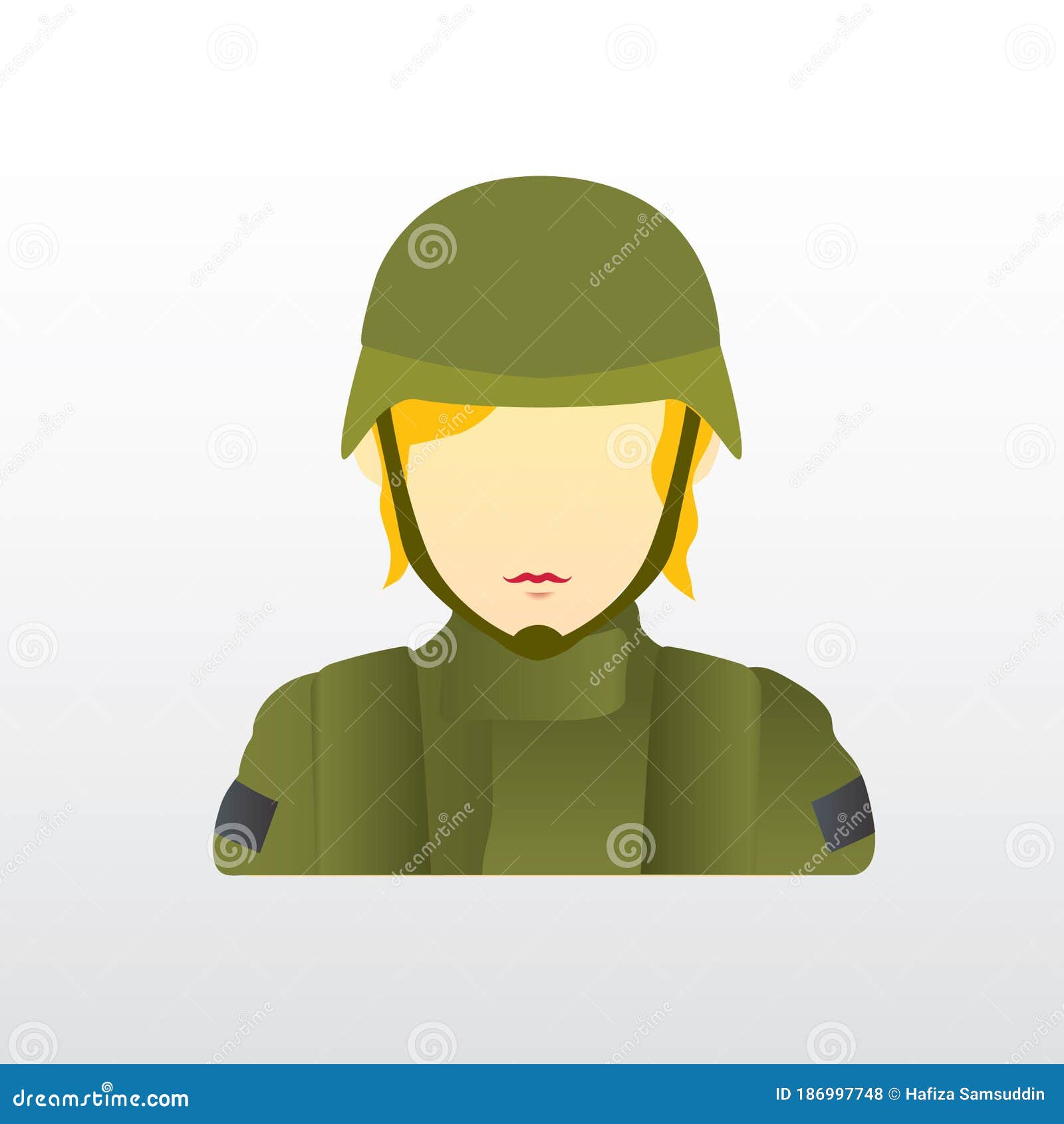 Female Soldier. Vector Illustration Decorative Design Stock Vector ...