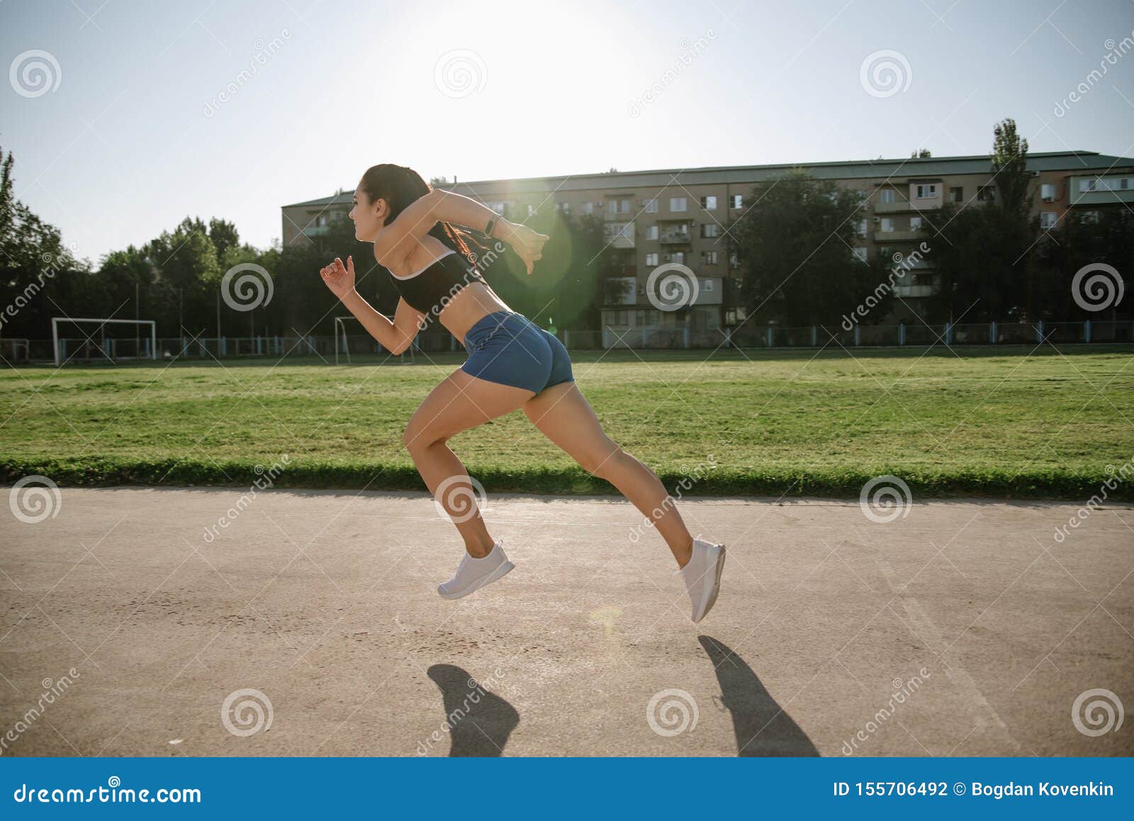 Female Sprinter Athlete Getting Ready To Start a Race Stock Photo ... Female Sprinter Athlete Getting Ready To Start a Race Stock Photo ...