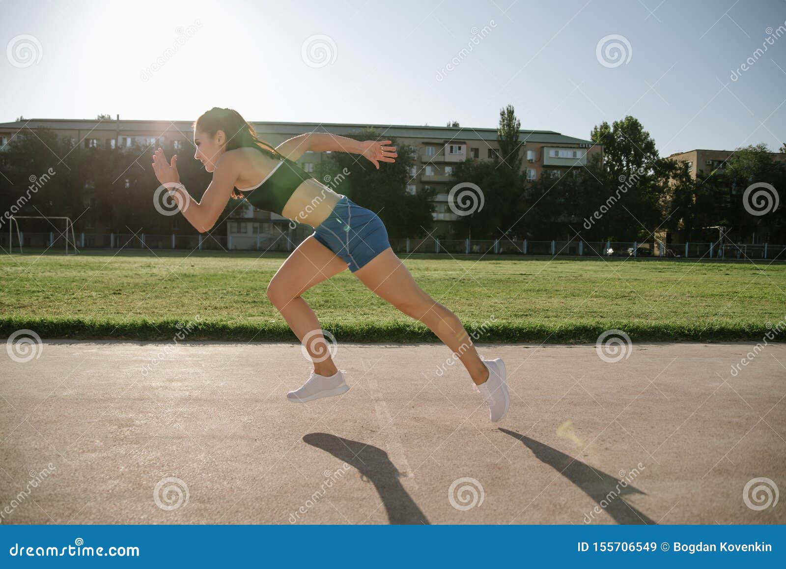 Female Sprinter Athlete Getting Ready To Start a Race Stock Image ... Female Sprinter Athlete Getting Ready To Start a Race Stock Image ...