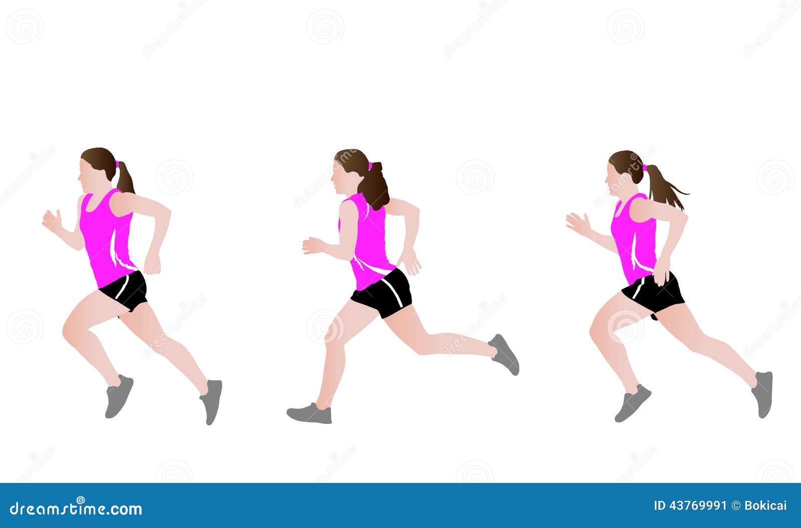 Female Sprinter Illustration Cartoon Vector | CartoonDealer.com #43769991