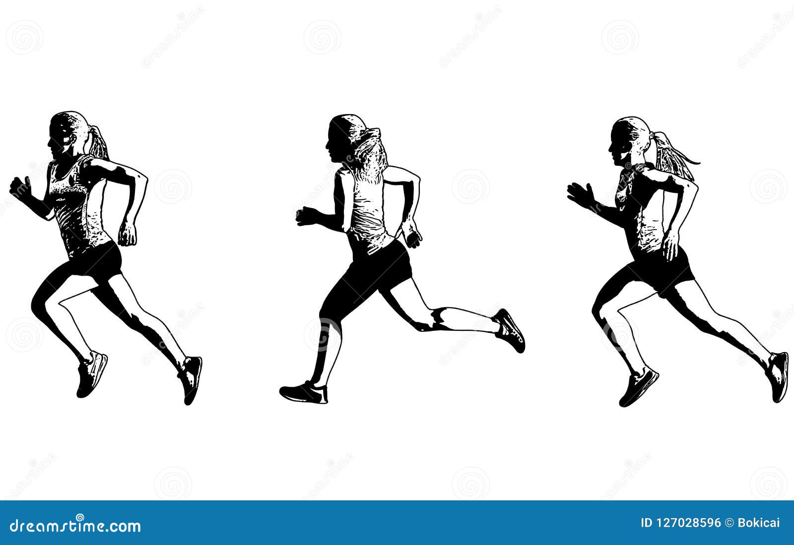 Female Sprinter Illustration Cartoon Vector | CartoonDealer.com #43769991