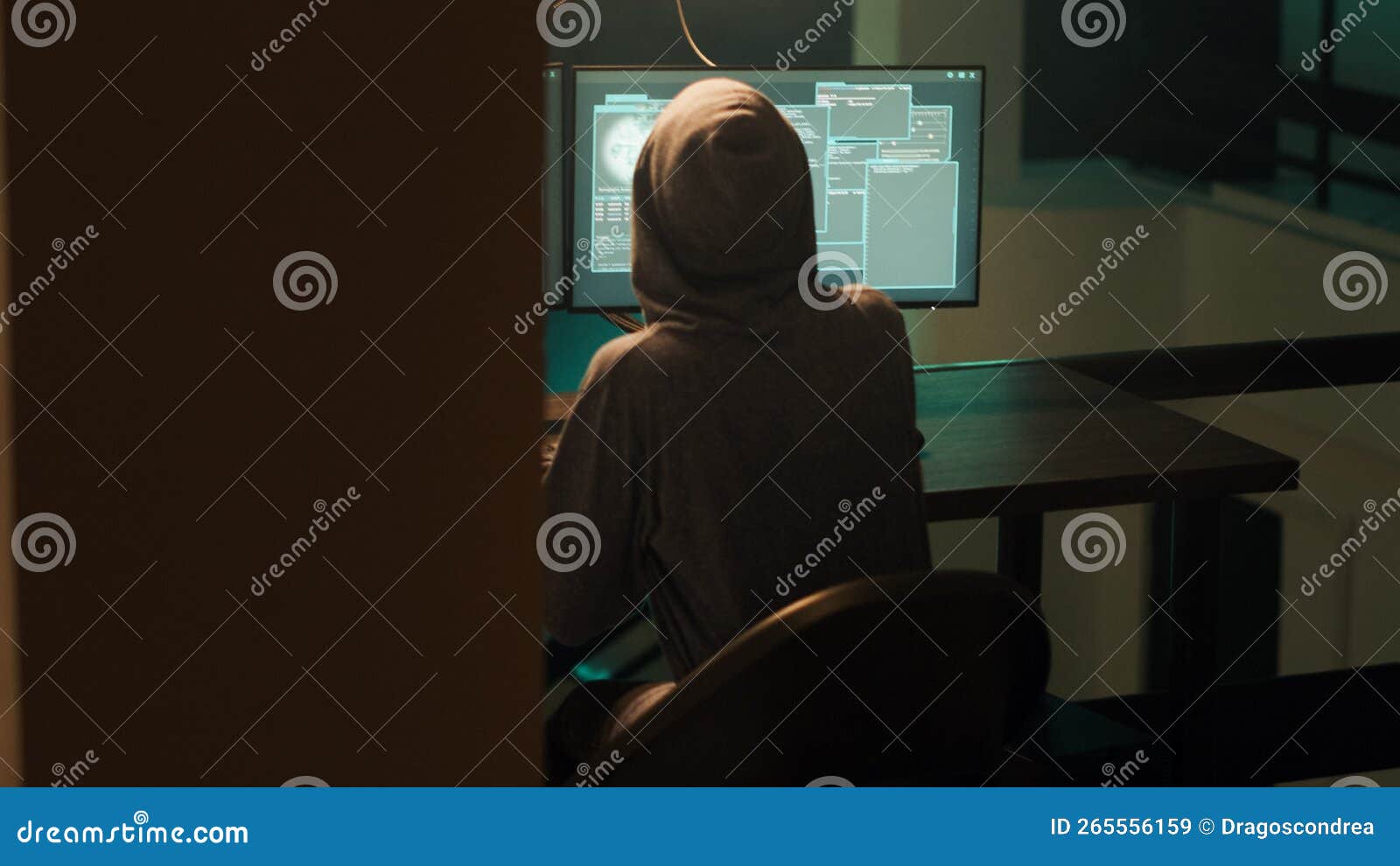 Female Spy Breaking into Computer Firewall To Hack System Stock Image ...
