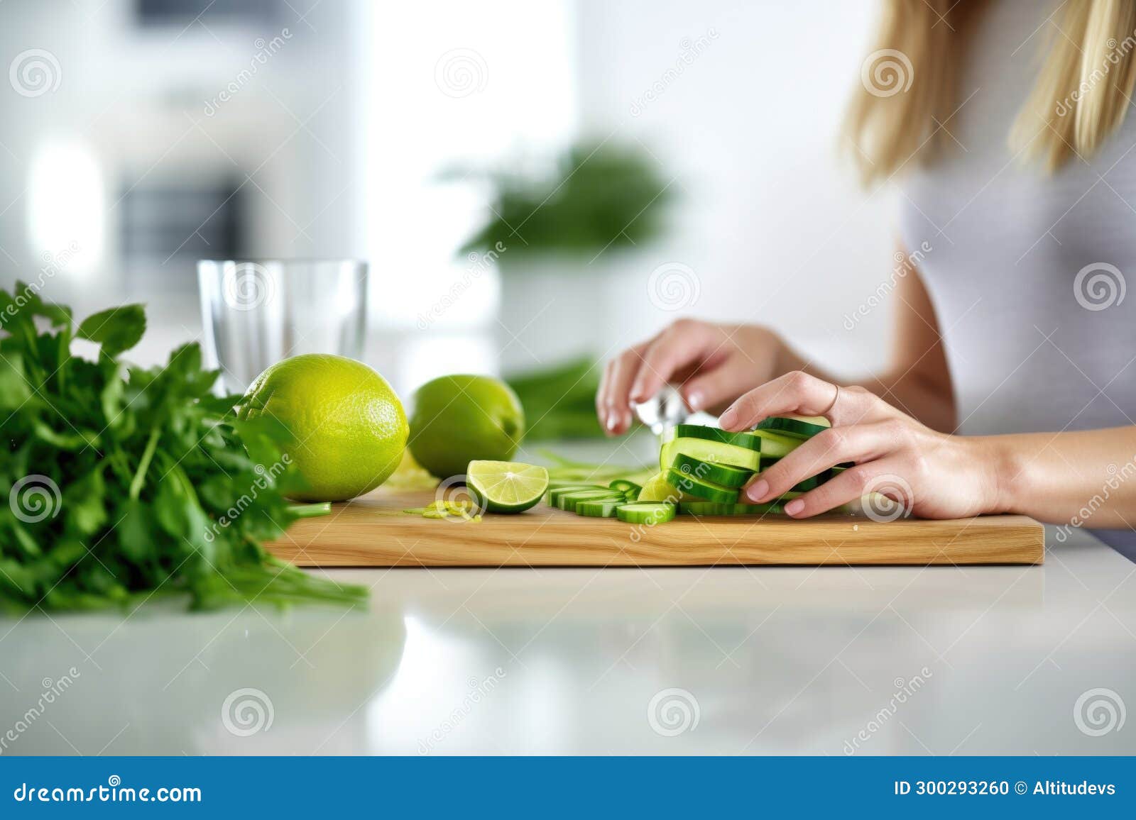 Female Squeezing Limes in Her Modern Kitchen Stock Photo - Image of ...