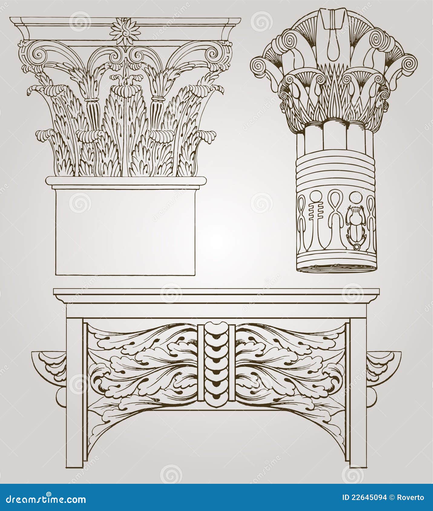 Female Statue and Classic Column Stock Vector - Illustration of death ...