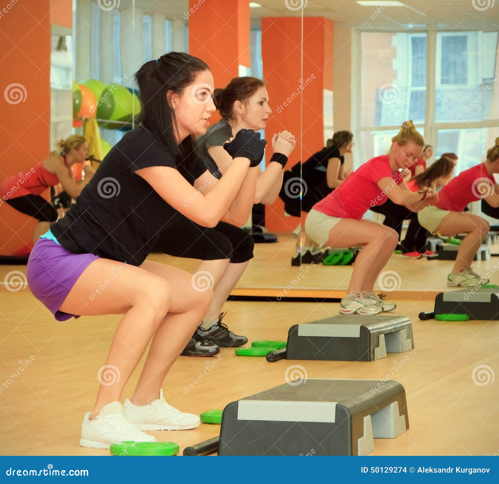 Female on the Step Board during Exercise Stock Photo - Image of ...