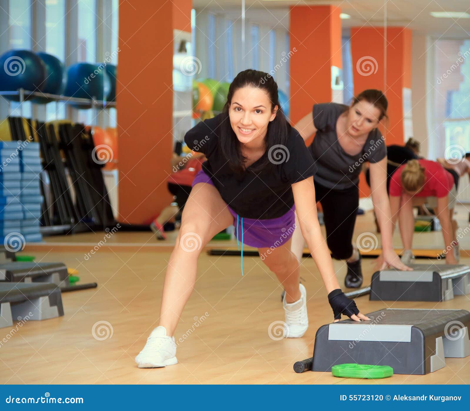 Female on the Step Board during Exercise Stock Photo - Image of person ...
