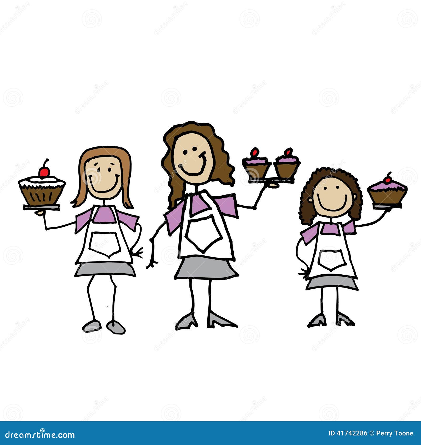 Female Stick Bakers stock illustration. Illustration of baker - 41742286