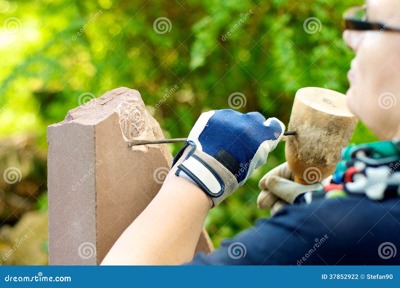 Female stonemason at work stock photo. Image of fashion - 37852922