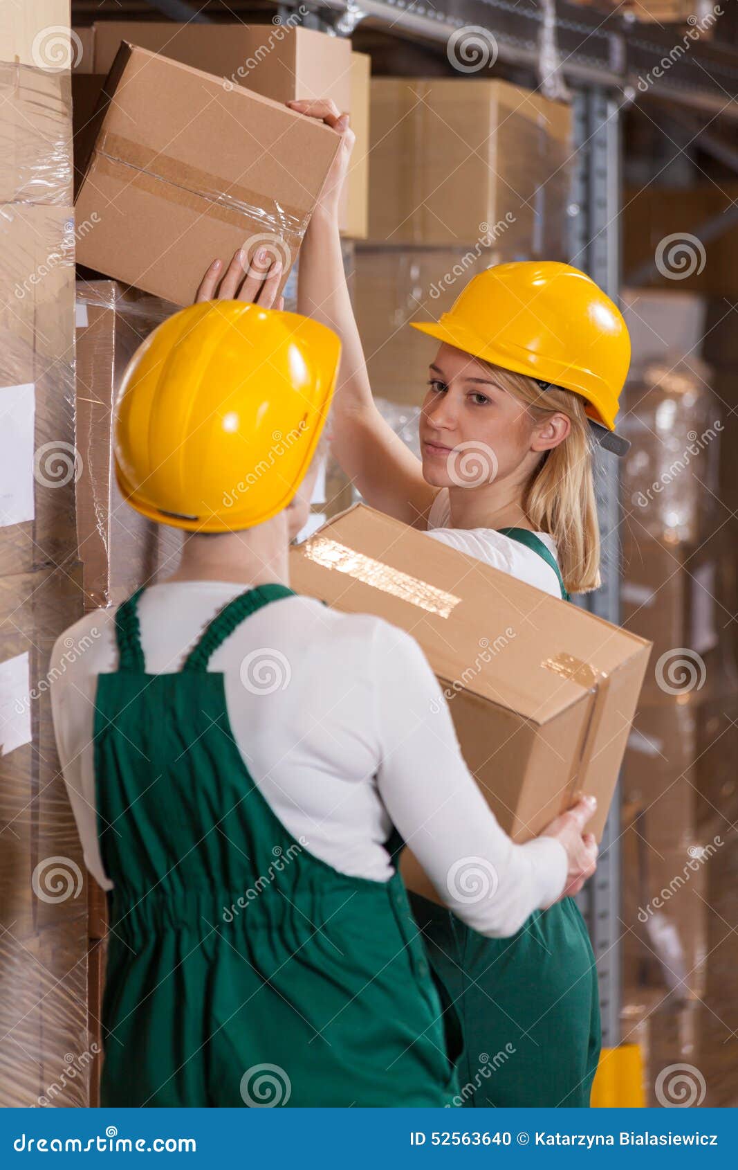 Female Storage Workers in Warehouse Stock Photo - Image of occupation ...
