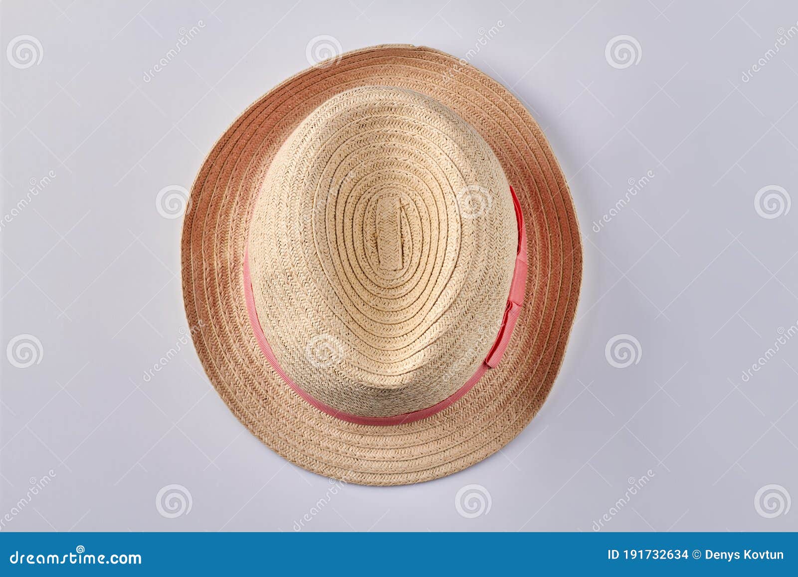 Female straw hat top view. stock photo. Image of isolated - 191732634
